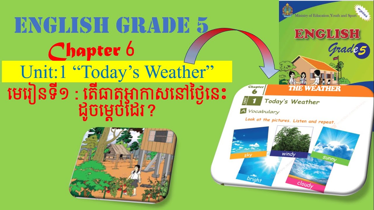 Chapter 6 Unit 1 Today's Weather English Grade 5 - YouTube