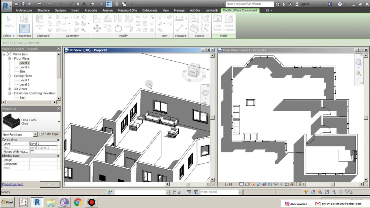 How to model a simple plan in REVIT - YouTube