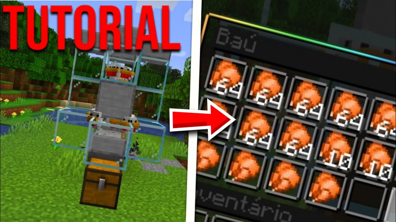 COMO FAZER UMA FARM DE GALINHA FACIL E EFICIENTE NO MINECRAFT!!! JAVA/BE/PE - YouTube