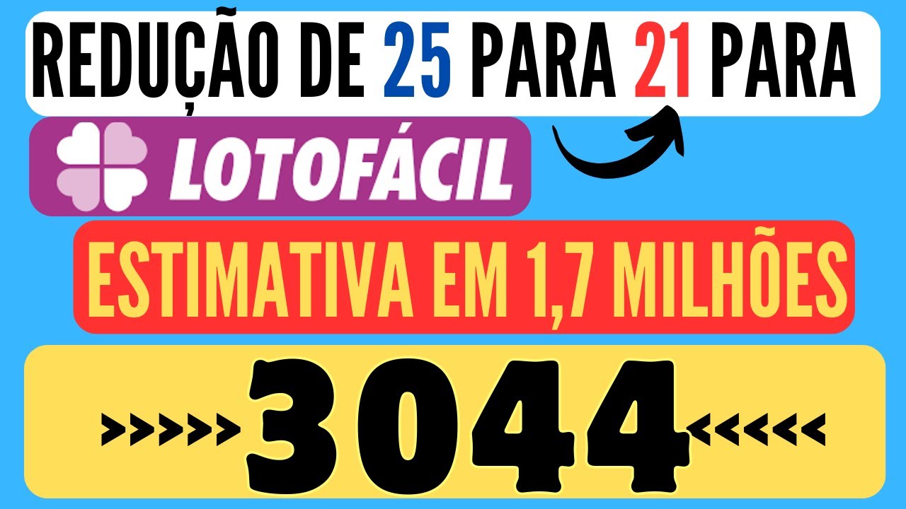 LOTOFÁCIL 3044 | REDUÇÃO DE 25 PARA 21 DEZENAS - YouTube