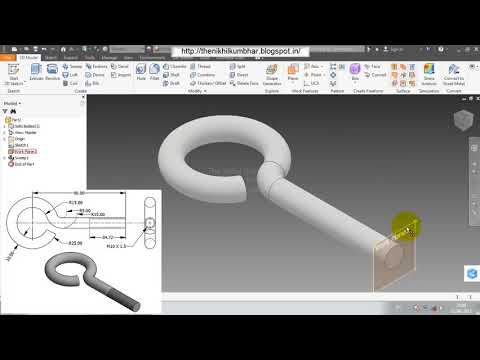 Create Key bolt by Autodesk Inventor 2017 Tutorial - YouTube