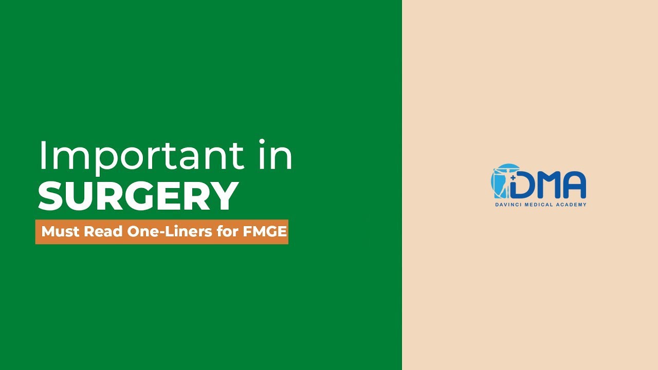 Important one-liners in Surgery | Most Important One liner in FMGE Dec ...