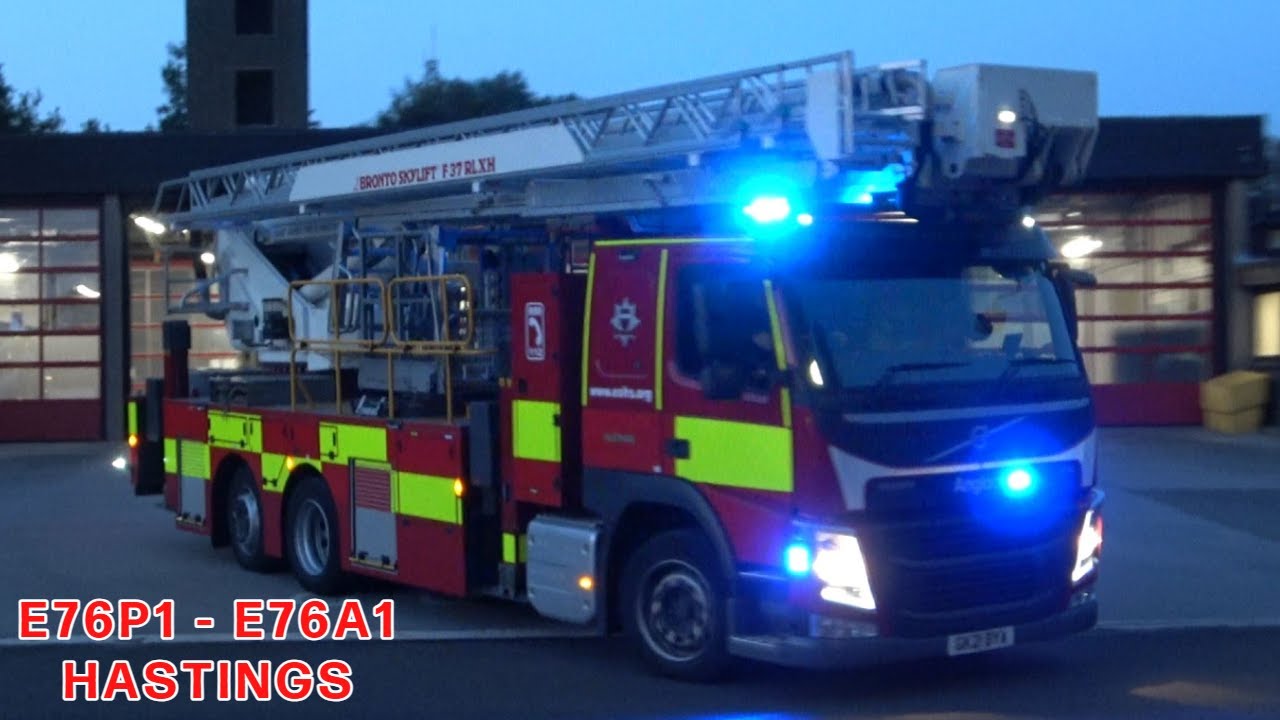 Hastings Pump + Aerial Ladder Platform turnout to rope rescue - East ...