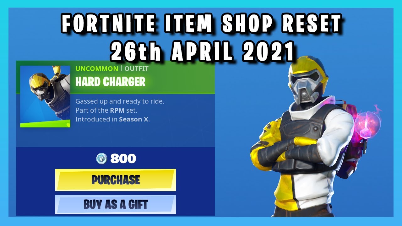 *RARE* HARD CHARGER IS BACK! (Fortnite Item Shop Reset 26th April 2021 ...