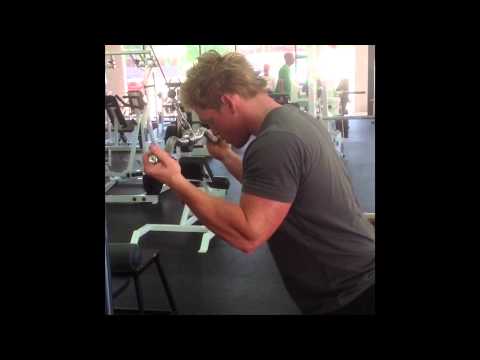 Reverse Wide Grip Tricep Press Down on cambered bar - YouTube
