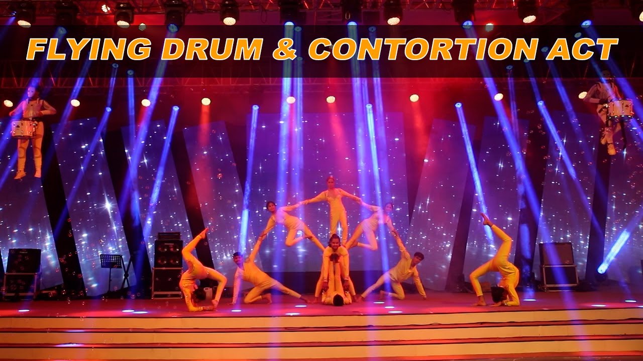 Amazing Contortion Act with Flying Drummers Live Stage Performed by ...
