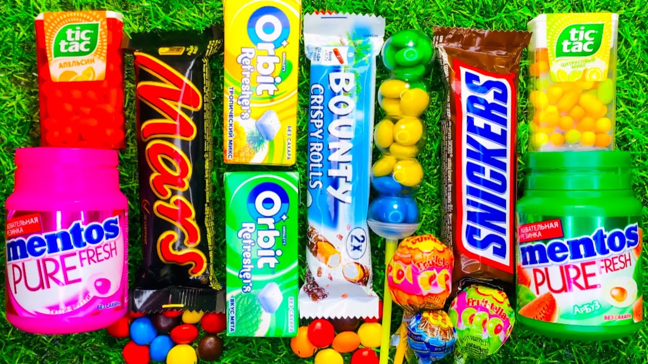 3 Minutes Satisfying Video 🍭 ASMR Candy Sweets 🌈 Snickers Mars Tic Tac ...