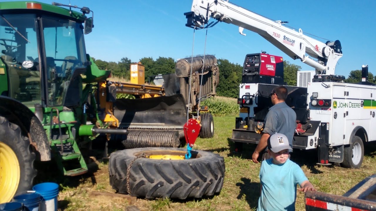 Frac tank, Combine setup for oats, 9560R and 8120 Repairs. - YouTube