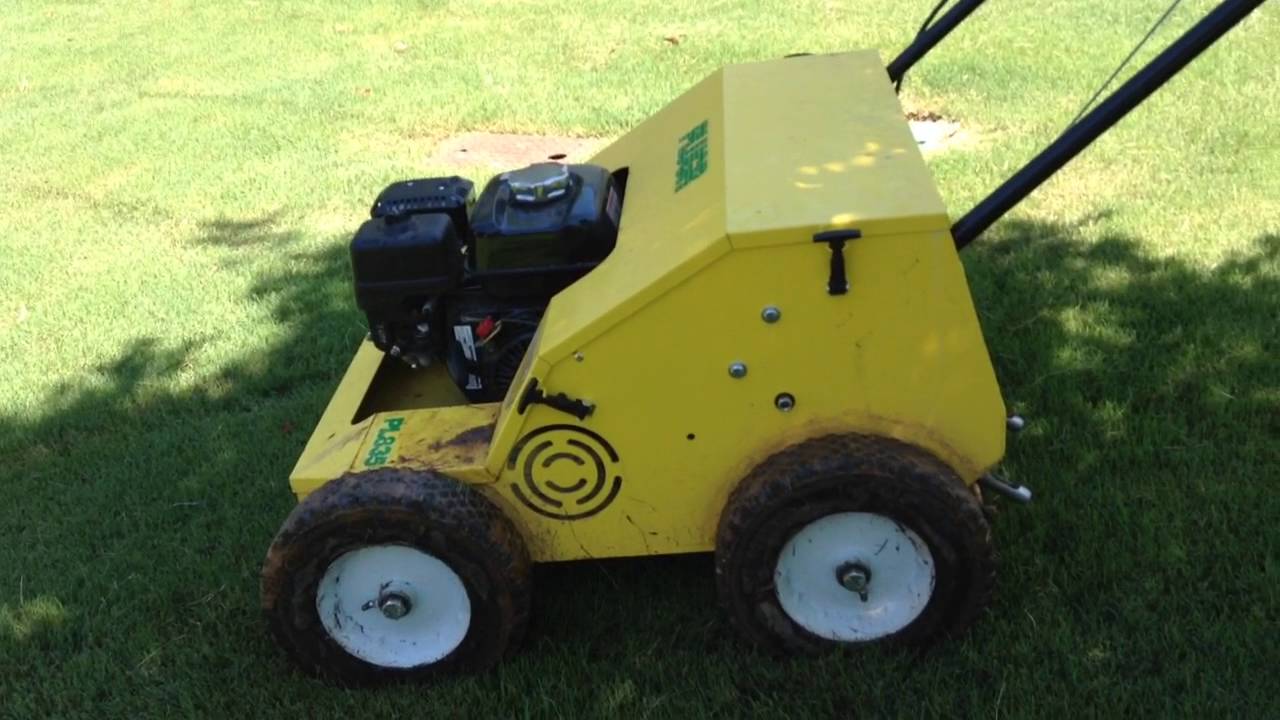 summer core aeration and review plugr PL835 part 1 - YouTube