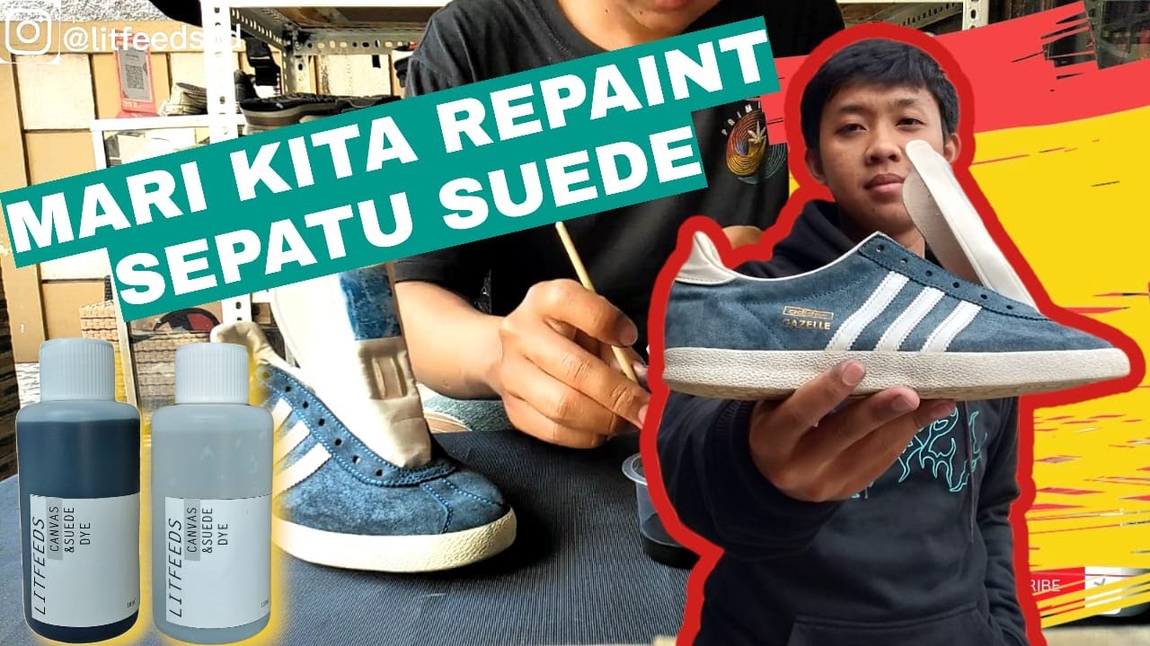 REPAINT SEPATU SUEDE | MODAL 60 RIBU | BISA REPAINT SENDIRI - YouTube