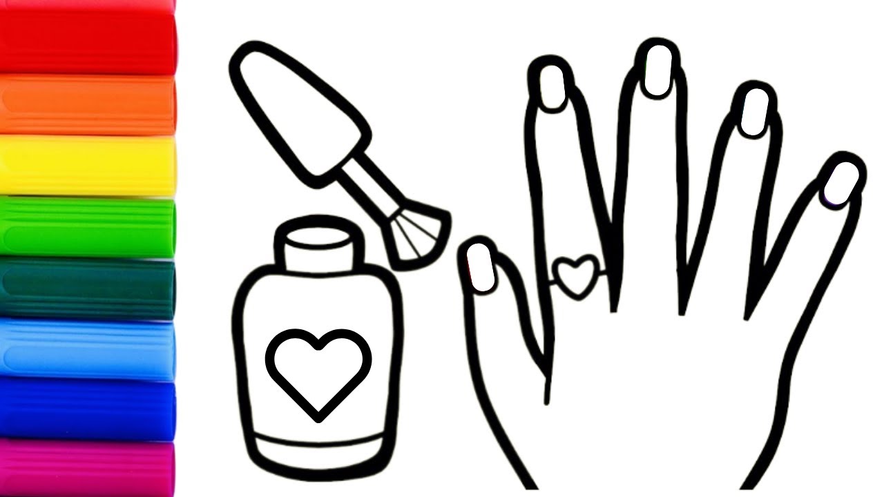 Nail Polish Hand Drawing, Painting and Coloring for kids & Toddlers ...