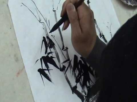 Bamboo by Wang Xing in Chinese brush painting technique - YouTube