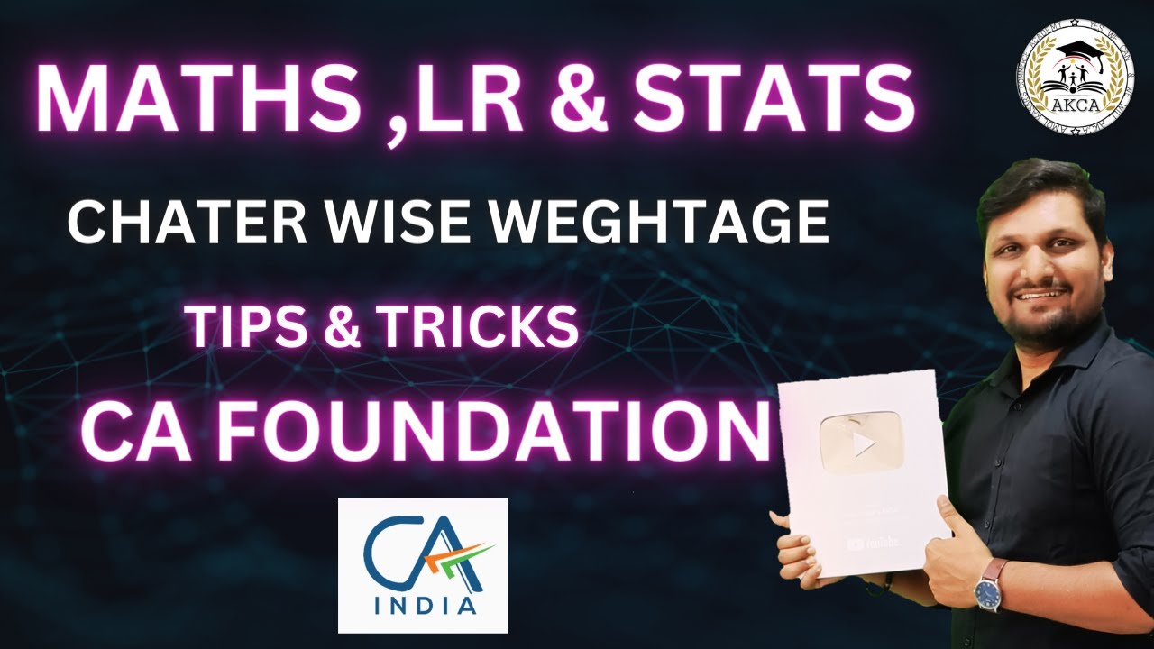 Maths,LR & Stats Chapter wise Weightage || CA Foundation || Tips ...