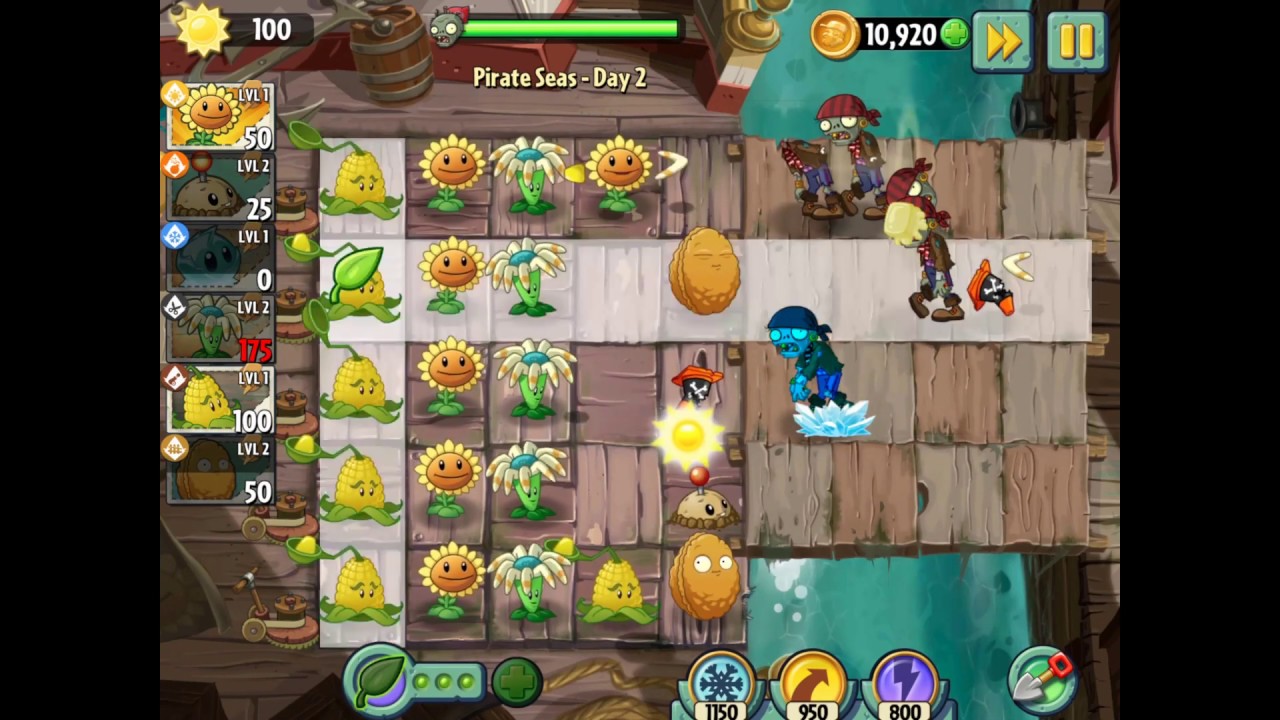 Plants Vs Zombies 2 - Pirate Seas Day 2 Level PVZ2 - YouTube