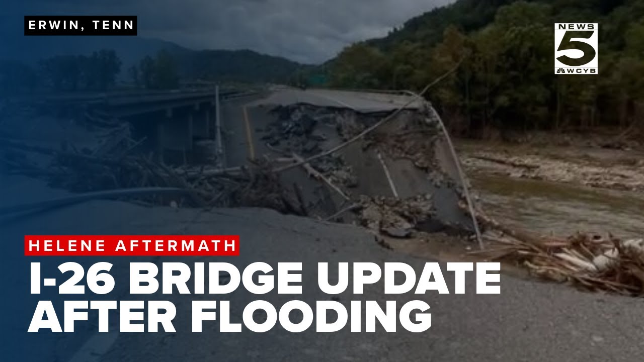 I-26 bridge collapse aftermath in Erwin, Tennessee - YouTube