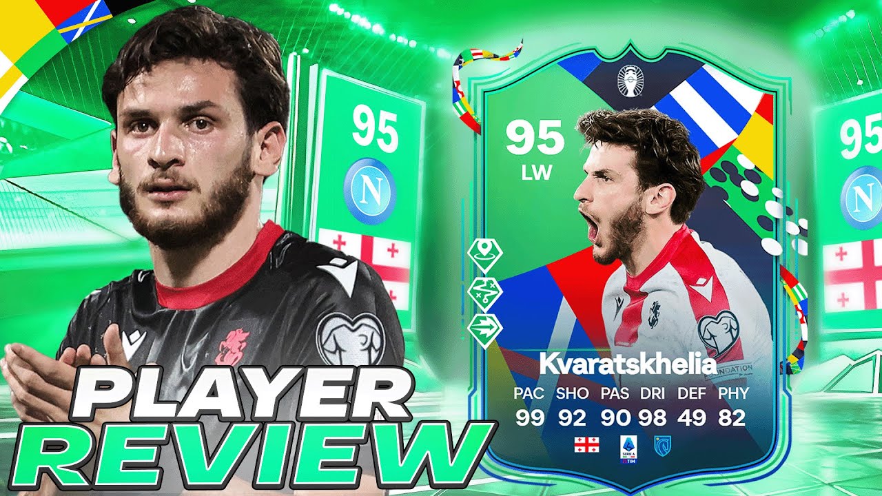 🥶95 UEFA EURO PATH TO GLORY KVARATSKHELIA PLAYER REVIEW - EA FC 24 ...