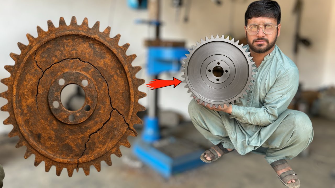 Destroyed Rusty Gear Fully Rebuilt into a Brand-New Precision Part ...