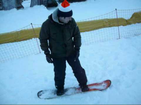 La prima volta di Pozzy in snowboard
