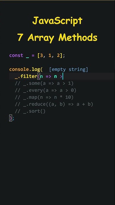 7 JavaScript Array Methods - YouTube