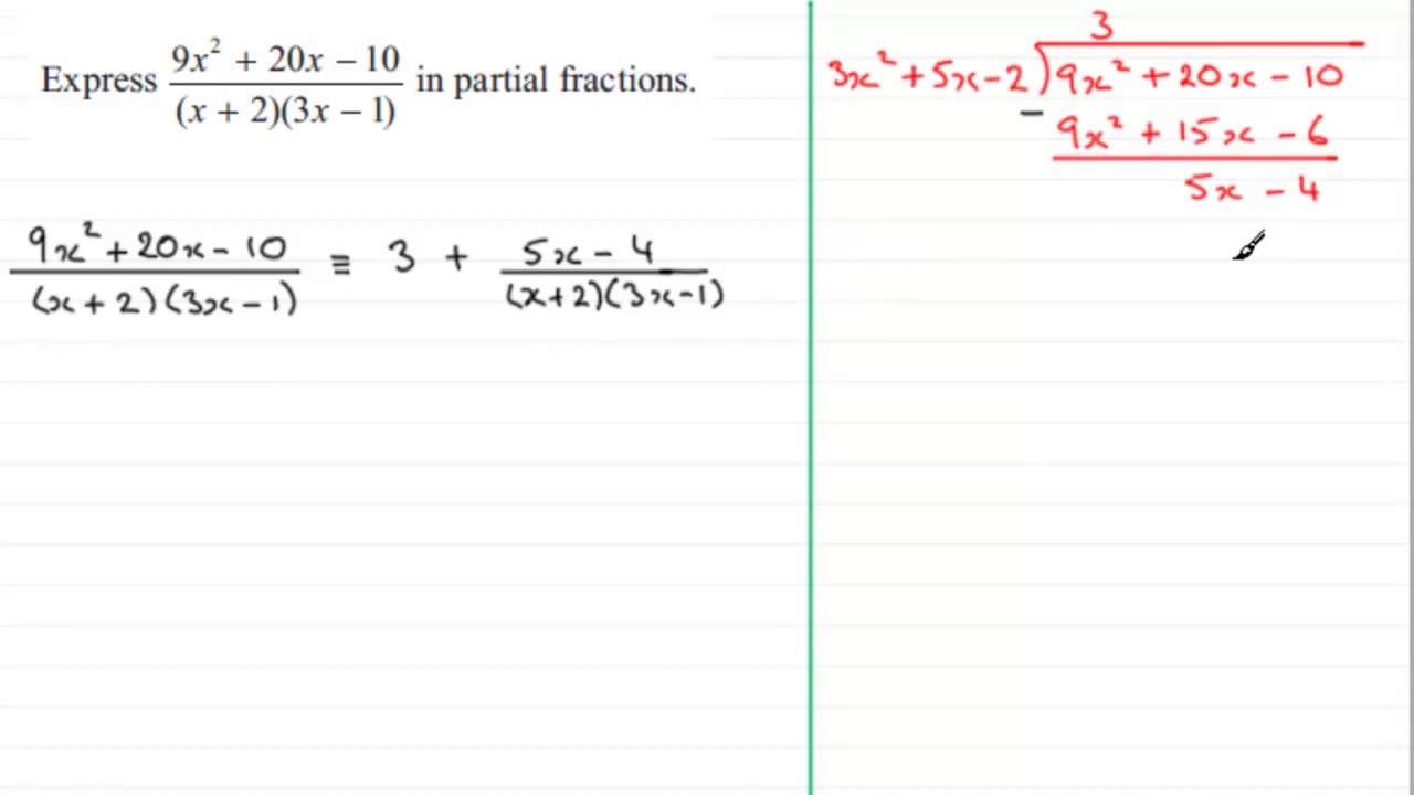 Partial Fractions C4 Edexcel January 2013 Q3 ExamSolutions Maths Partial Fractions C4 Edexcel January 2013 Q3 ExamSolutions Maths