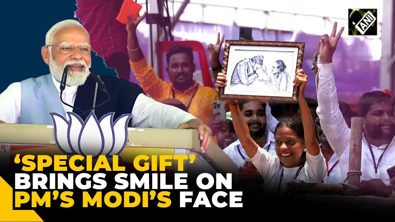 Mother’s portrait by young supporter brings smile on PM Modi’s face in ...