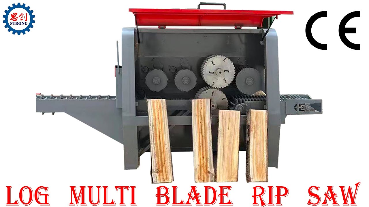 Round Log Multi Blade Rip Saw Machine Manufacturer - YouTube