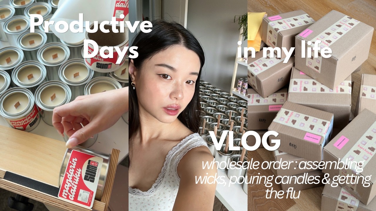 $7000 WHOLESALE order 📦 🕯️ prepping & pouring 200 candles in one week ...