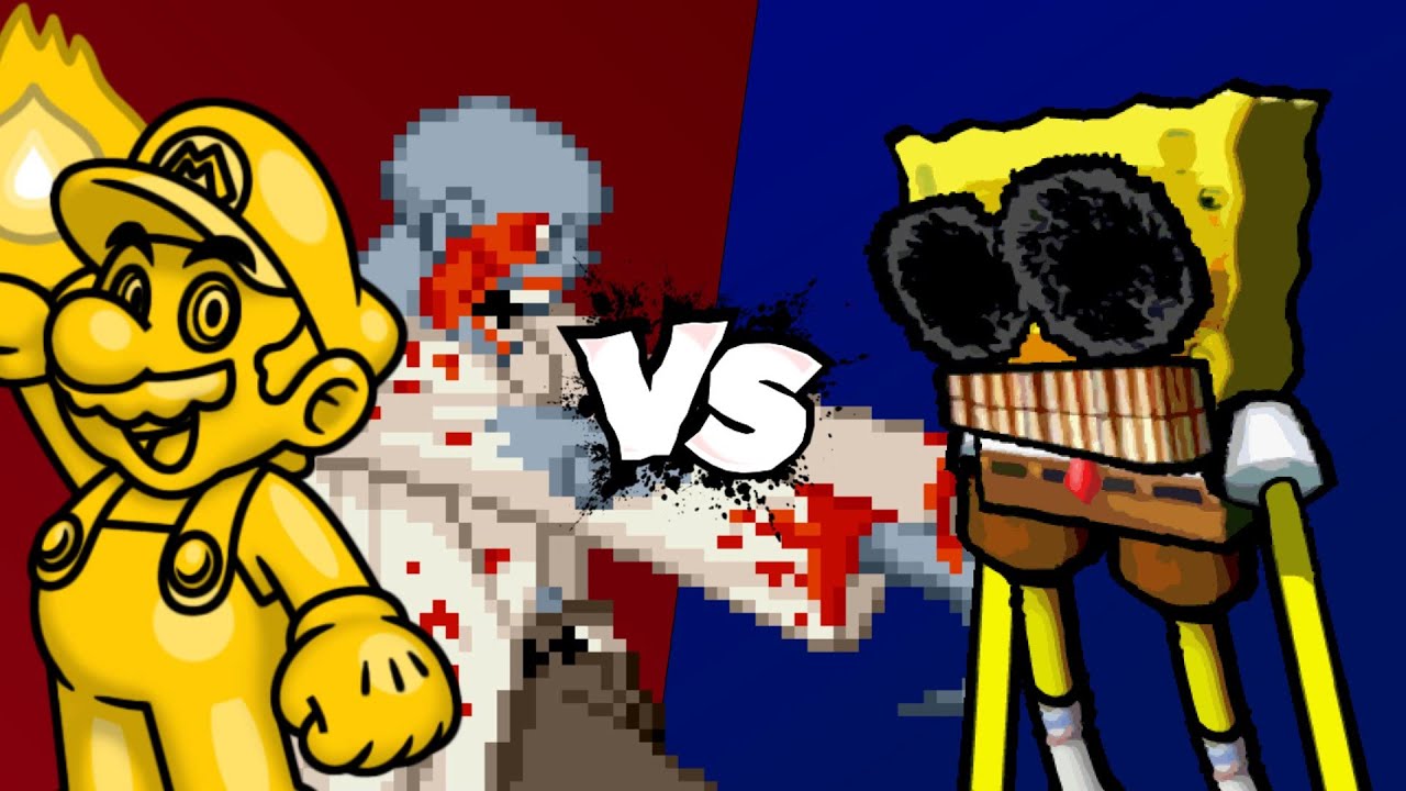 MUGEN Battle - Gold Mario/Biohazard vs Spong - YouTube