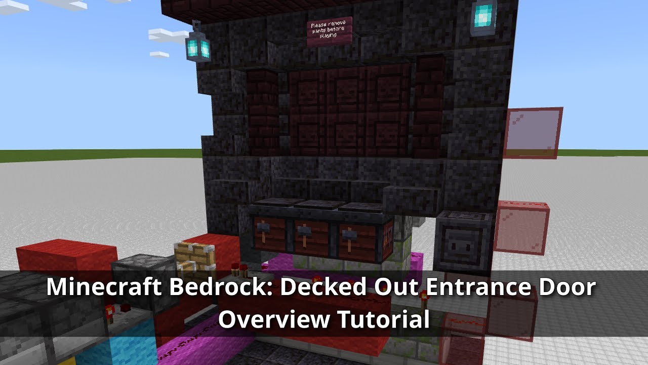 Minecraft Bedrock: Decked Out Entrance Door Overview Tutorial - YouTube