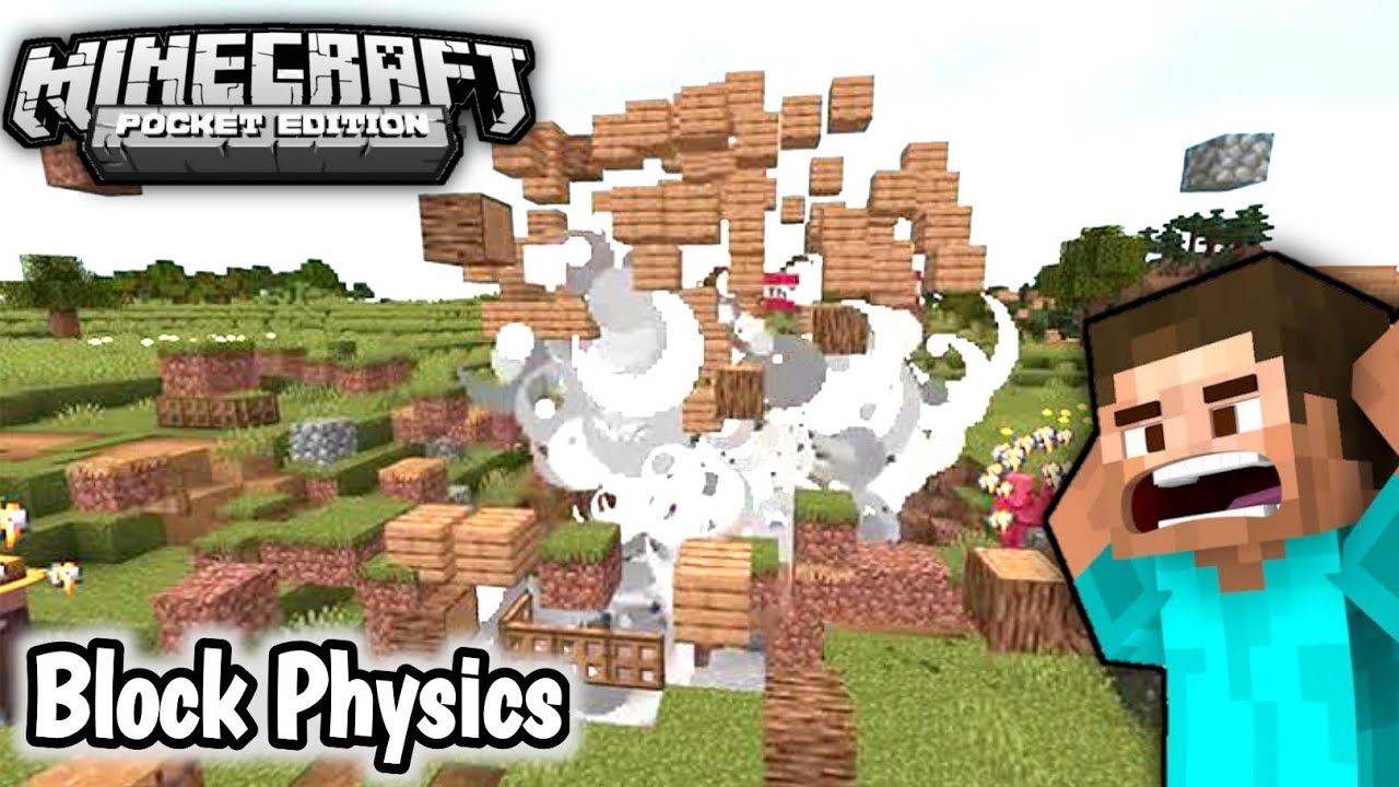 Minecraft But Block Physics Work in [ Pocket Edition ] - YouTube