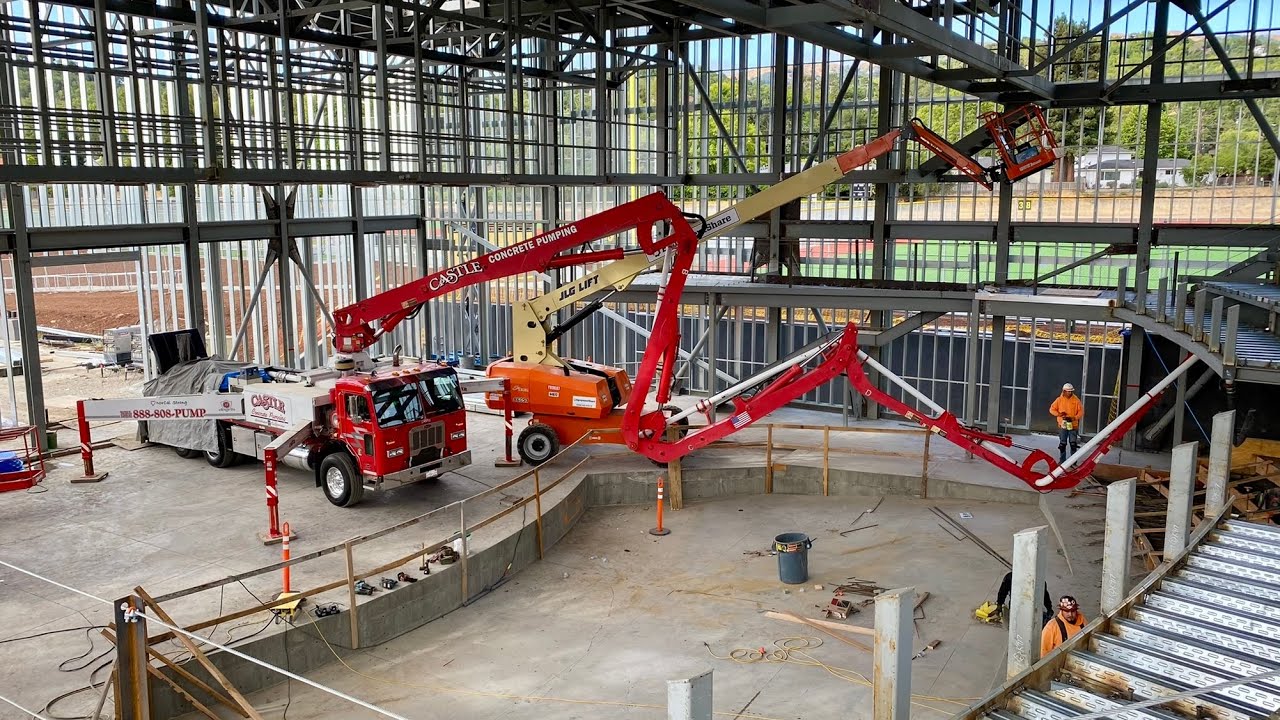 Castle Concrete Pumping Z Booms in Action - YouTube