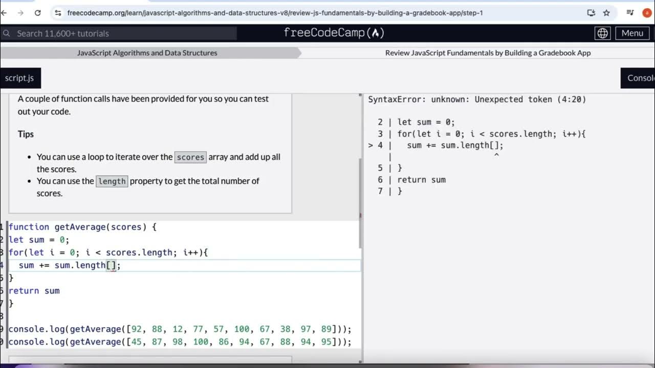 Javascript fundamentals by building a Gradebook app step 1 - YouTube
