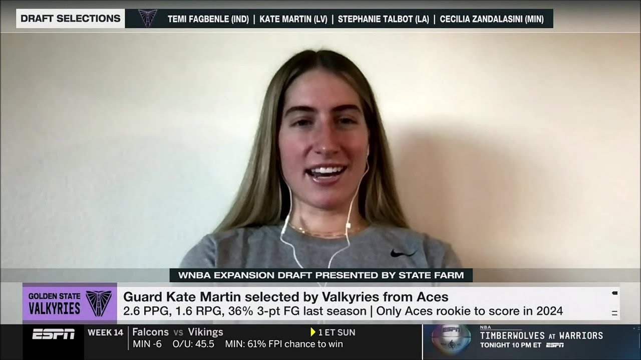 Kate Martin Interview After Being Selected By Golden State Valkyries At ...