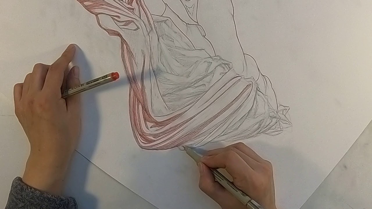 Frank Cho Drawing Demo - Inking Vampirella - YouTube