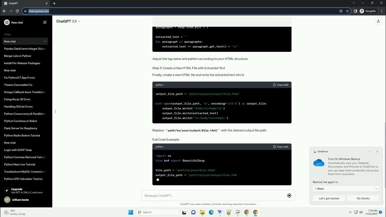 Python reading local HTML files using findall function to extract text into new HTML file - YouTube