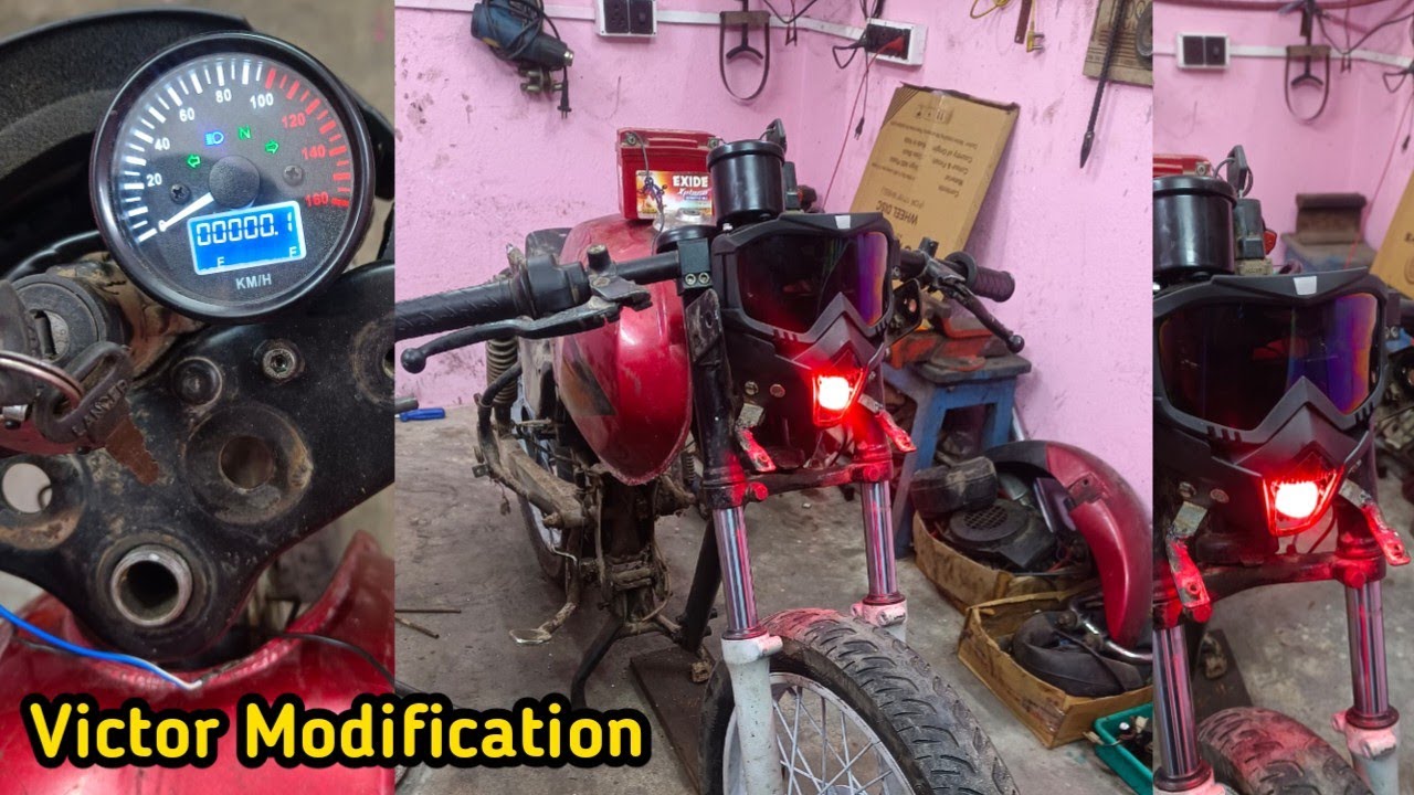 Headlight Fit Done | 100cc modification TVS Victor - YouTube