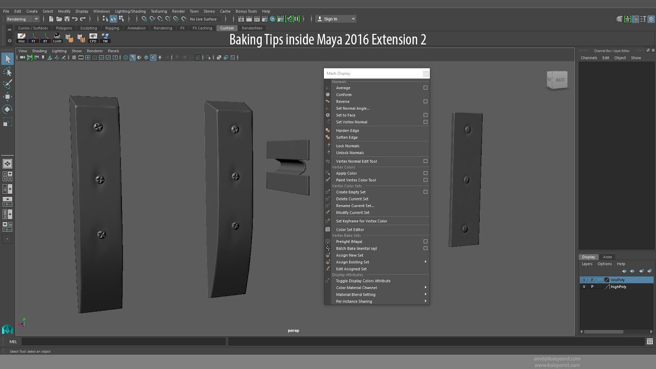 Game Asset Baking Tips inside Maya 2016 Extension 2 - YouTube