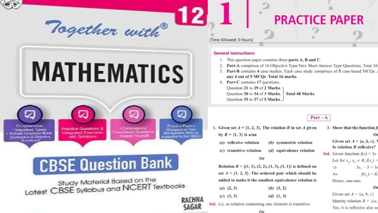 Together With l Mathematics l Class 12th l CBSE Question Bank l Rachna ...
