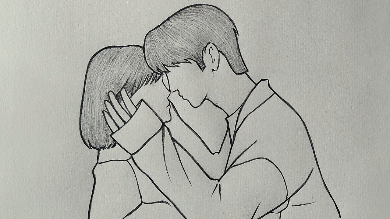 Couple drawing easy || Pencil drawing of a loving couple || easy pencil ...