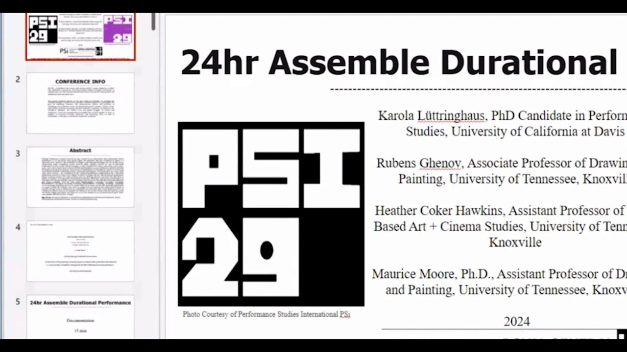 PSi#29: 24-Hr Assemble Durational Performance - YouTube