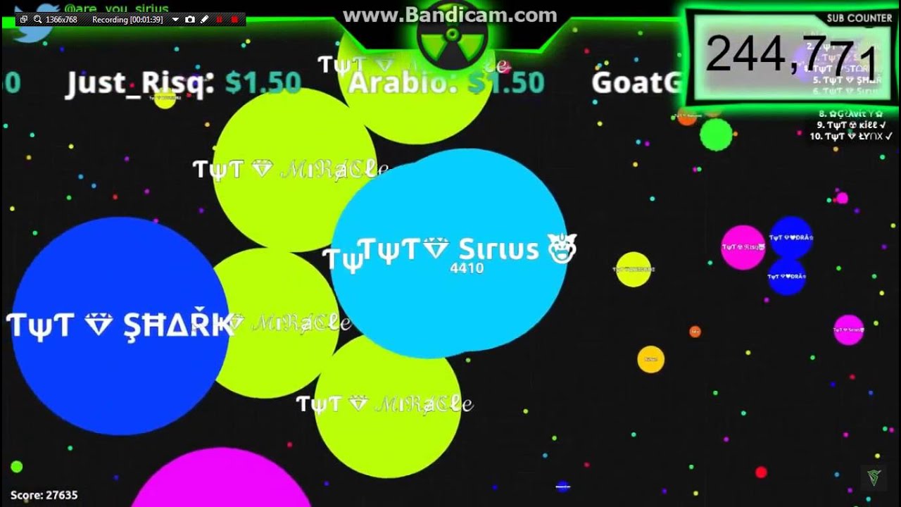 Agar.io I Ate Sirius' Friend on Live Streaming.... - YouTube