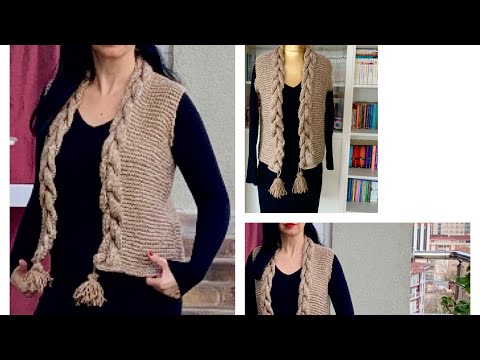 Burgu Kenarlı Yelek / Knitted vest / Cardigan
