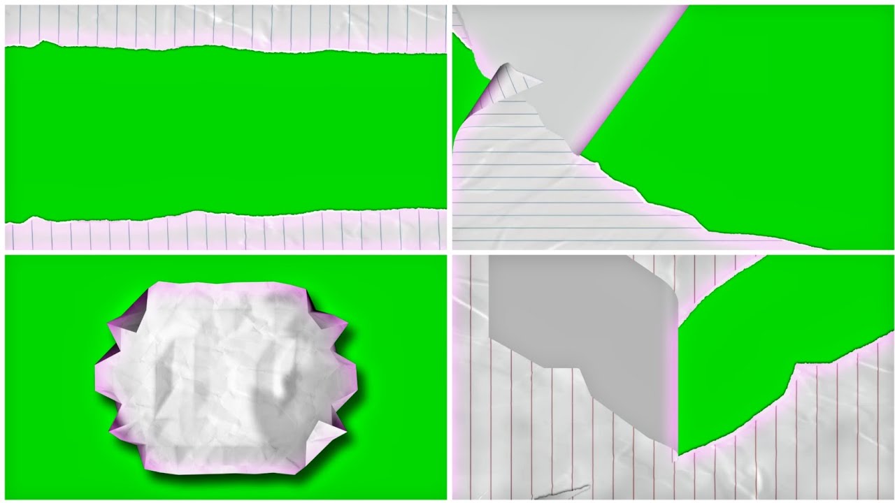 Top 4 Paper Transition 3D Green screen animation | no copyright ©️ | # ...