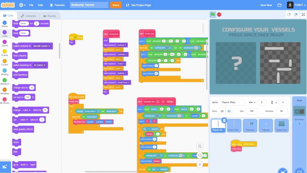 Creating a Battleship Game in Scratch (FUNUT Reupload) - YouTube