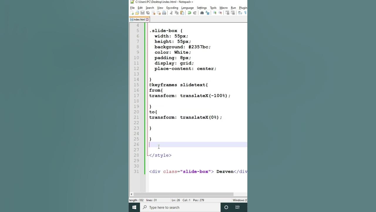 Slide Box Using Css Keyframe Animation Html Css Css3 Htmltutorial Html5 Htmlcss Shorts
