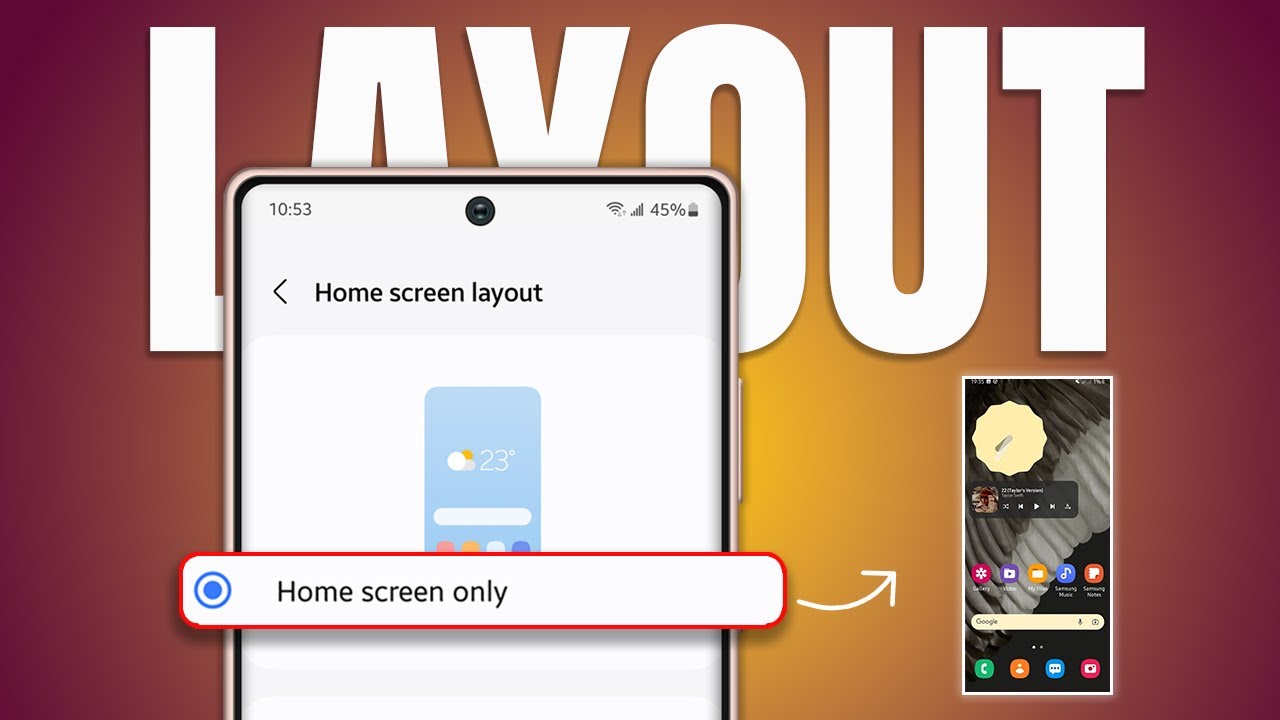 How to Set The Home Screen Layout to Home and Apps Screen on Samsung ...
