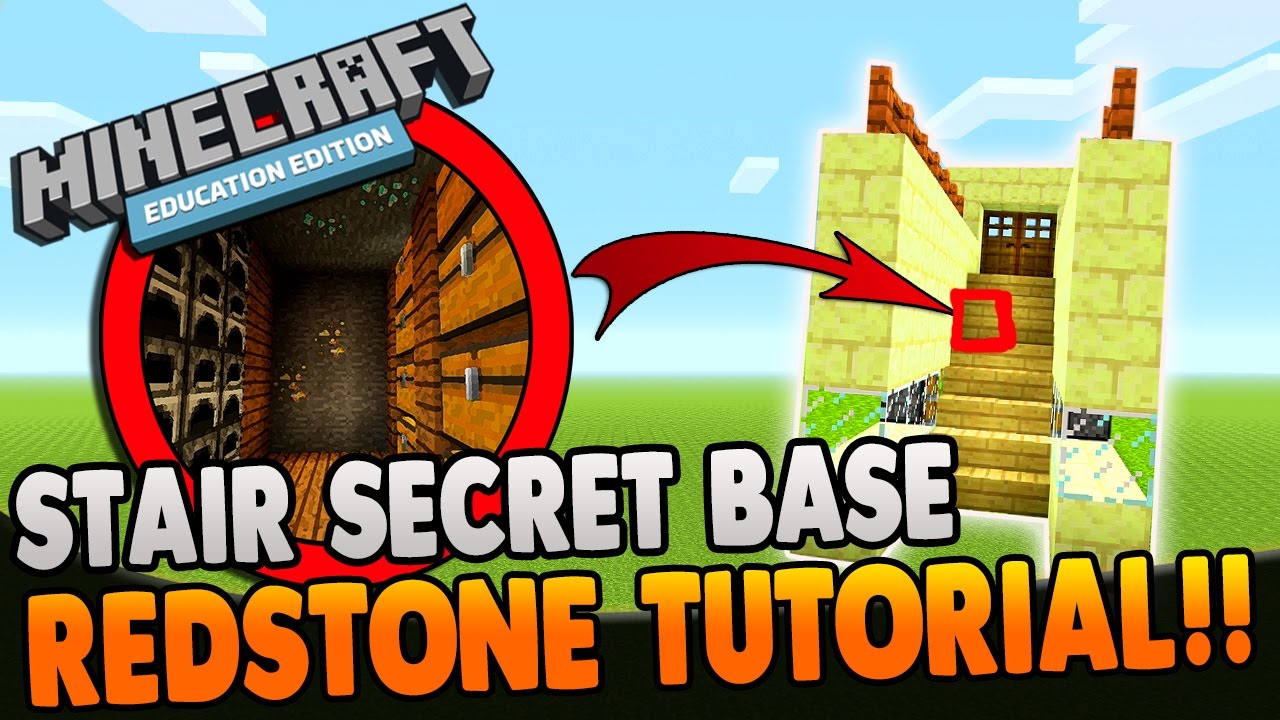 MCPE REDSTONE BASE | HIDDEN STAIRCASE | Minecraft Tutorial - YouTube