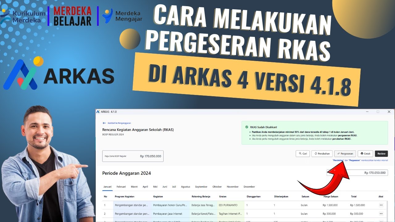 Cara Melakukan Pergeseran RKAS di ARKAS 4 Versi 4.1.8 Terbaru 2024 ...