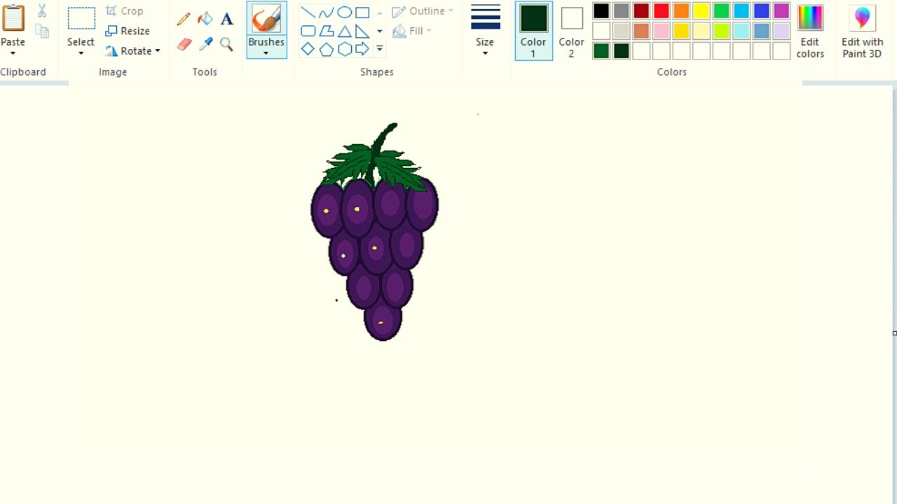 Grapes Drawing in MS paint | How to Draw in Computer | Drawing Tutorial ...