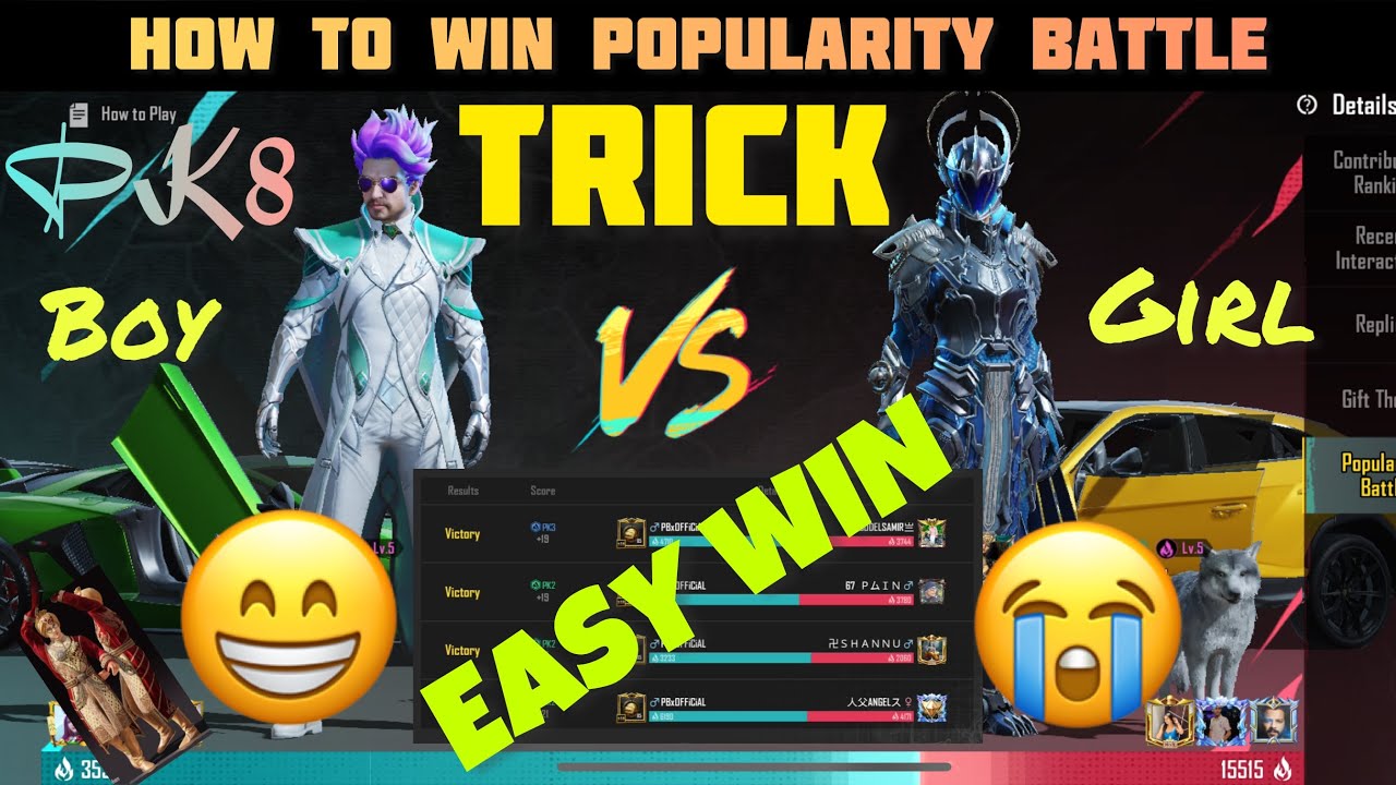 🛑 POPULARITY BATTLE WIN Pk1 to Pk8 | UC 500K POPULARITY BATTLE POINTS ...